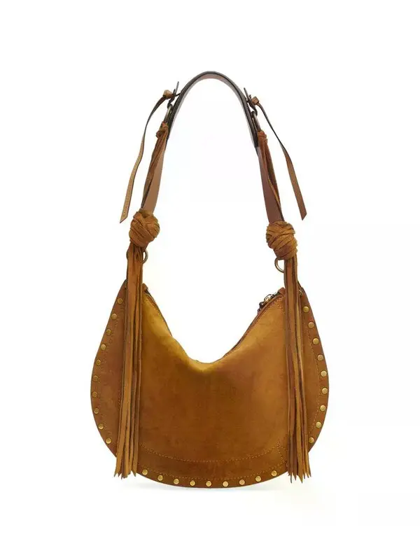 Isabel Marant Étoile Oskan Studded Fringed Shoulder Bag - Brown