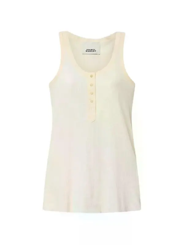 Isabel Marant Étoile Helma Button-detail Ribbed Tank Top - Neutrals