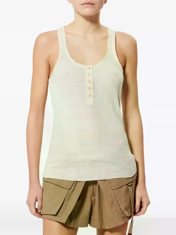 Isabel Marant Étoile Helma Button-detail Ribbed Tank Top - Neutrals