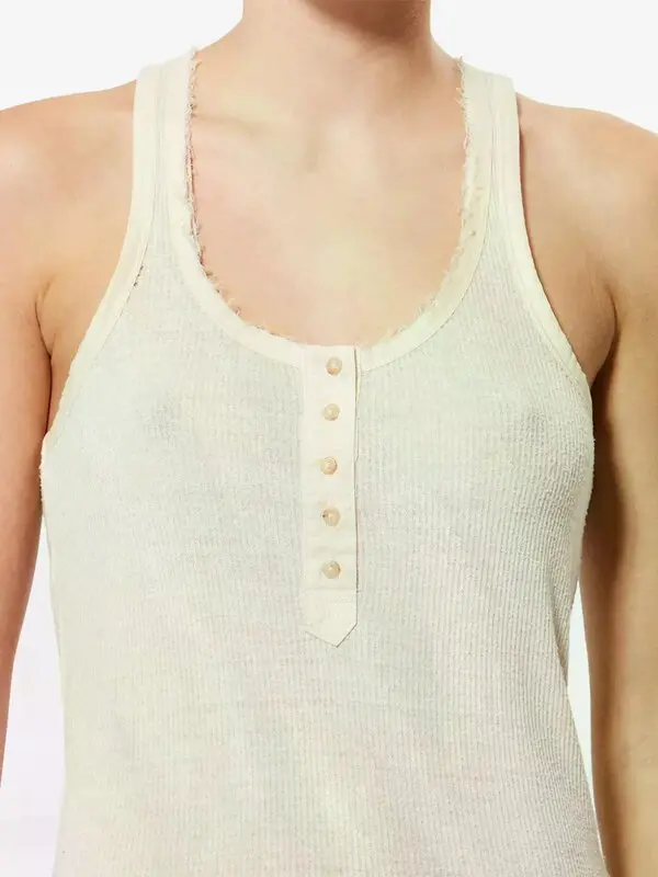 Isabel Marant Étoile Helma Button-detail Ribbed Tank Top - Neutrals
