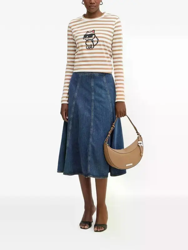 Karl Lagerfeld Panelled A-line Midi Skirt