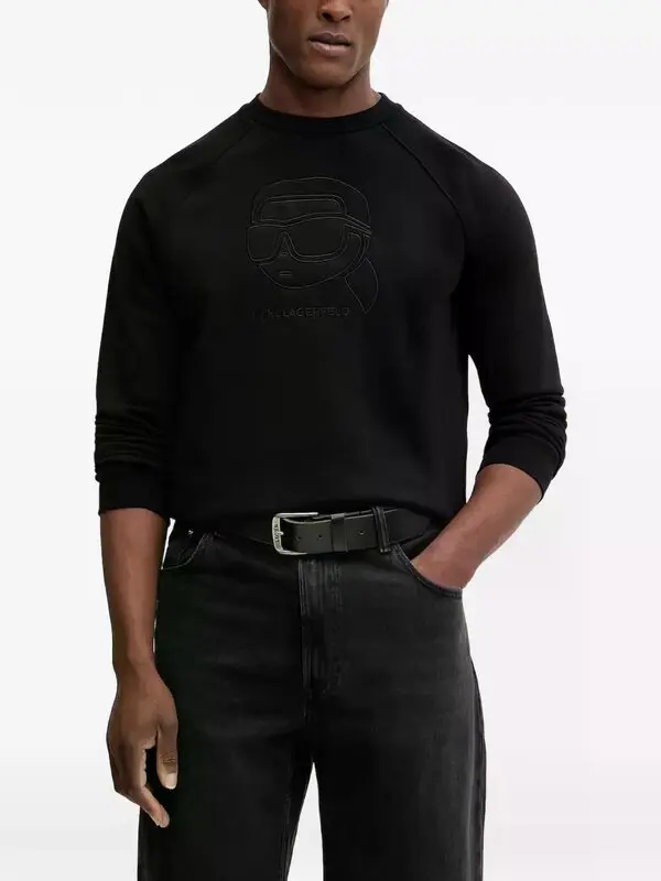 Karl Lagerfeld Graphic Crew-neck Sweater - Black