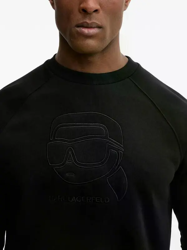 Karl Lagerfeld Graphic Crew-neck Sweater - Black