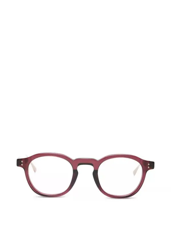 Linda Farrow Round Heath Glasses - Red