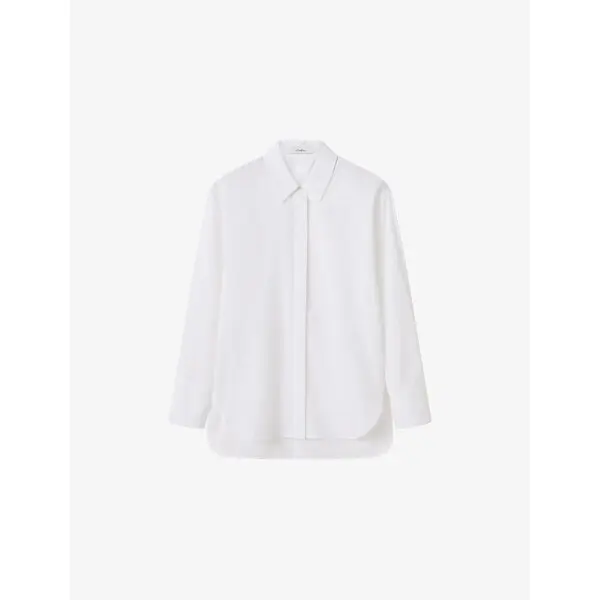 JOSEPH Nellie Long-sleeve Cotton Blouse - White