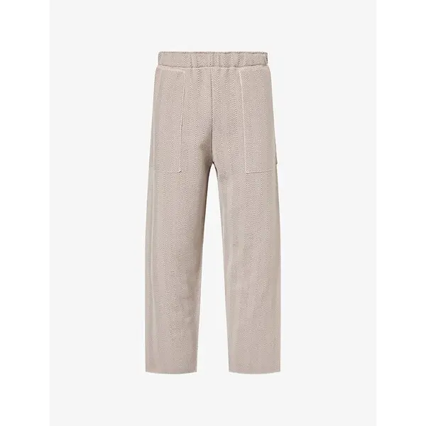 Issey Miyake Inlaid Tapered-leg Knitted Trousers - Beige