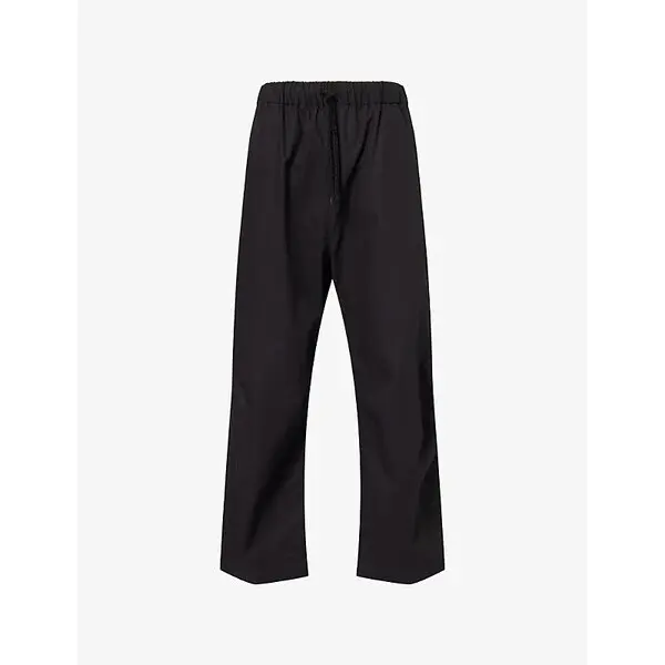 Simone Rocha Knee Pleat Daisy Faux-pearl Embellished Cotton Trousers - Black