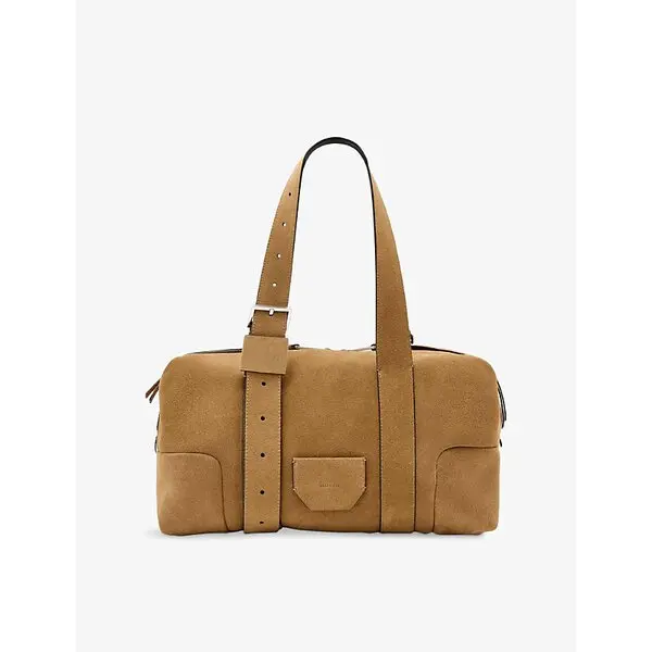 ALLSAINTS Ares Suede Shoulder Bag - Biscuit Brown