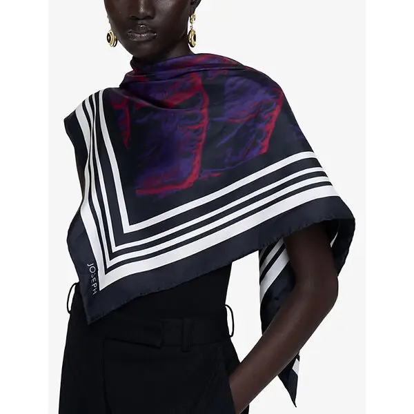 JOSEPH Layla Graphic-print Silk Scarf