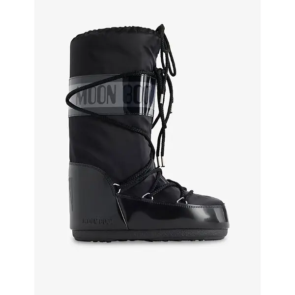 Moon Boot Icon Glance Satin Boots - Black