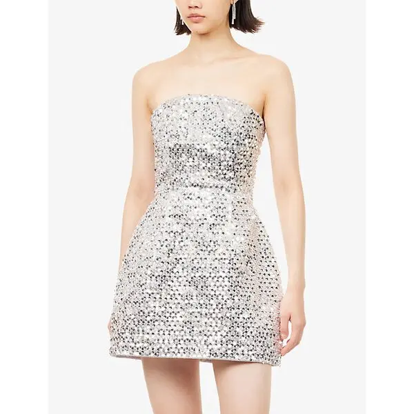 lucia silver dress nadine merabi Lucia Dress by Nadine Merabi