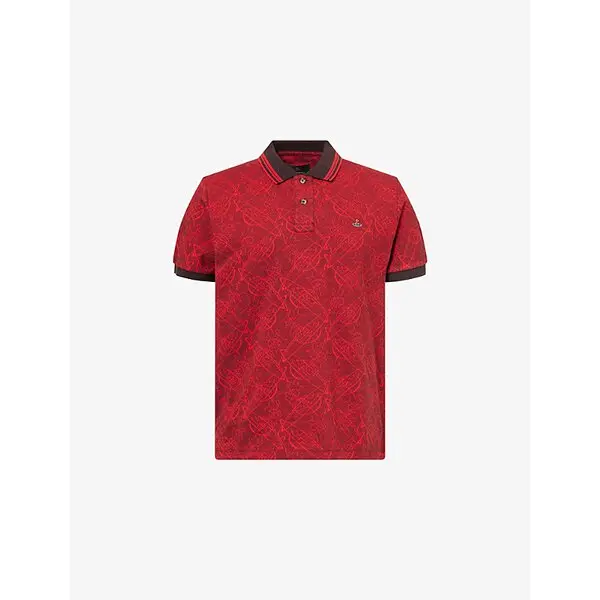 VIVIENNE WESTWOOD Classic Jacquard-logo Cotton Polo T-shirt - Graffiti Orbs