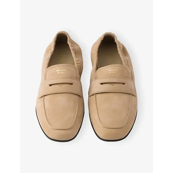 Prada Shuffle Leather Loafers - Neutral
