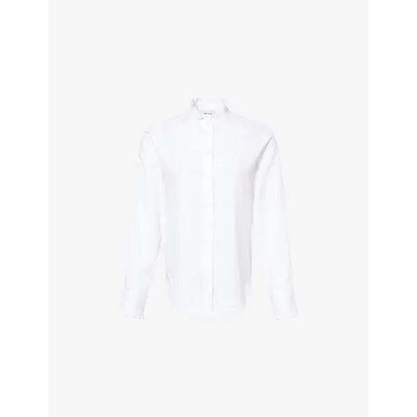 ME+EM Impossibly Soft Frill-trim Cotton-blend Shirt - Soft White