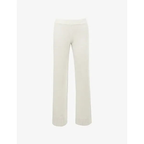 House Of Cb Lara Straight-leg Merino-wool Trousers - Ivory