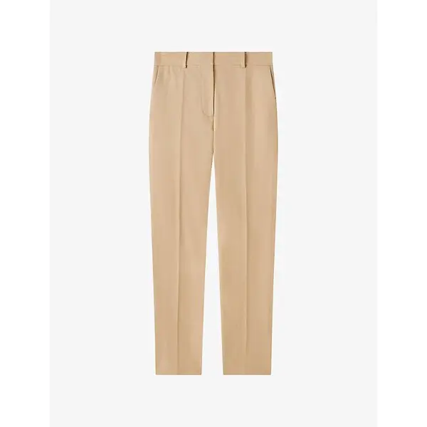 JOSEPH Coleman Slim-fit Straight-leg Stretch-gabardine Trousers - Powder