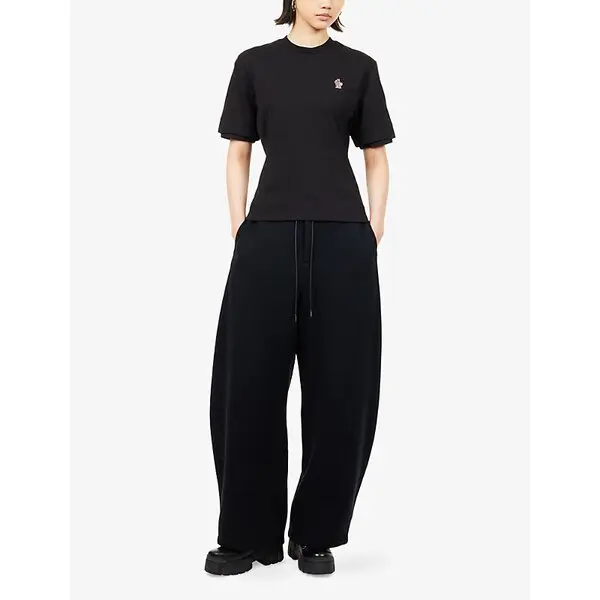 Moncler Logo-patch Contrast Cuff-trim Cotton T-shirt