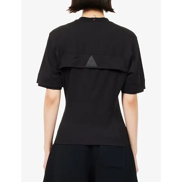 Moncler Logo-patch Contrast Cuff-trim Cotton T-shirt