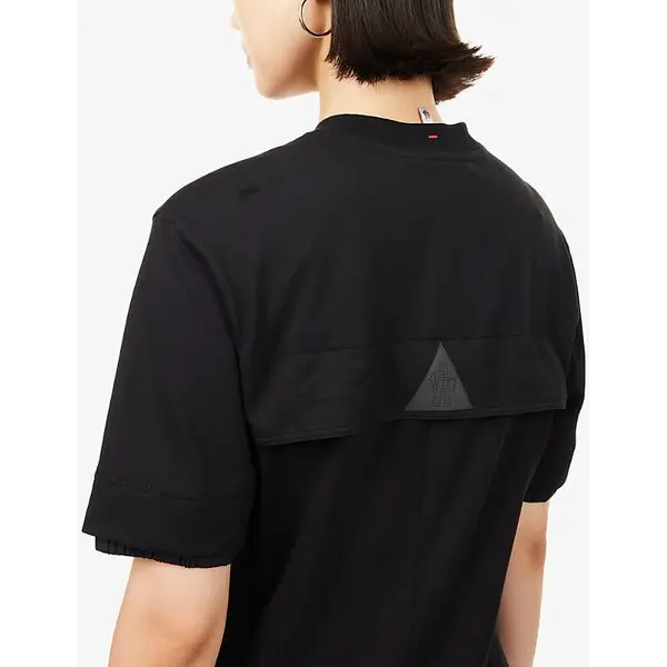 Moncler Logo-patch Contrast Cuff-trim Cotton T-shirt