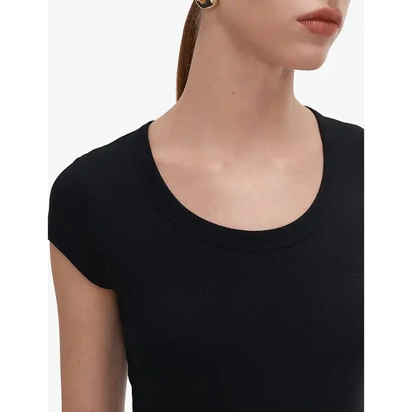 JOSEPH Saba Round-neck Stretch-cotton Top