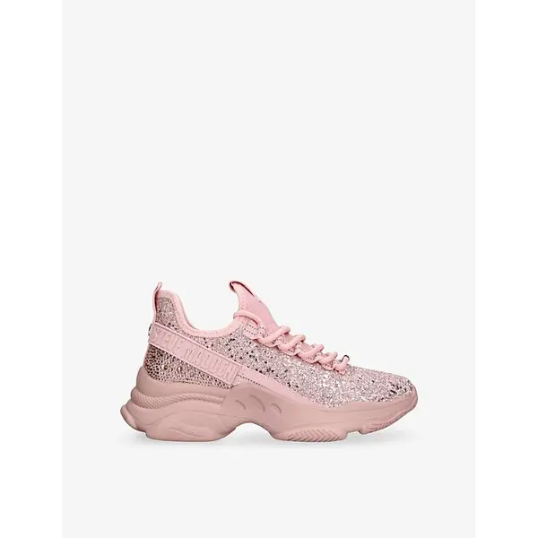 Steve Madden Maxilla-g Glitter-embellished Trainers - Pale Pink