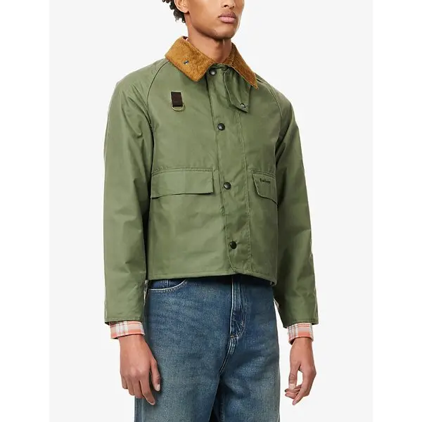 Barbour Spey Cropped Waxed-cotton Jacket