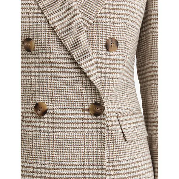 REISS Maxwell Checked Double-breasted Blazer