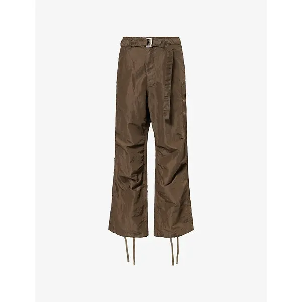 Sacai Treated Relaxed-fit Nylon-twill Trousers - D/khaki