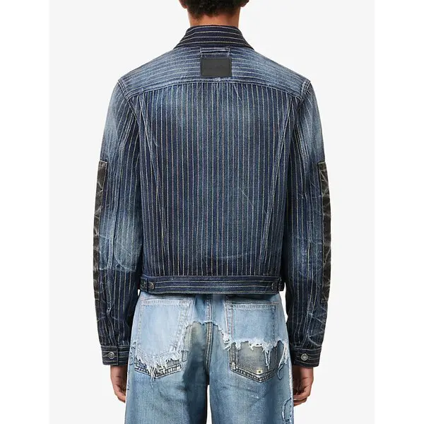 Acne Studios Rye U Patchwork Pinstripe Denim Jacket