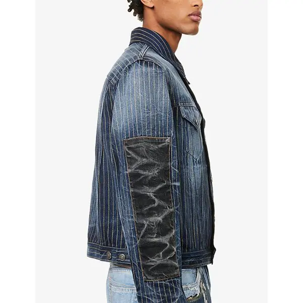 Acne Studios Rye U Patchwork Pinstripe Denim Jacket