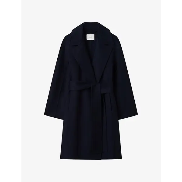 JOSEPH Costana Double-faced Wool And Cashmere Coat - Navy