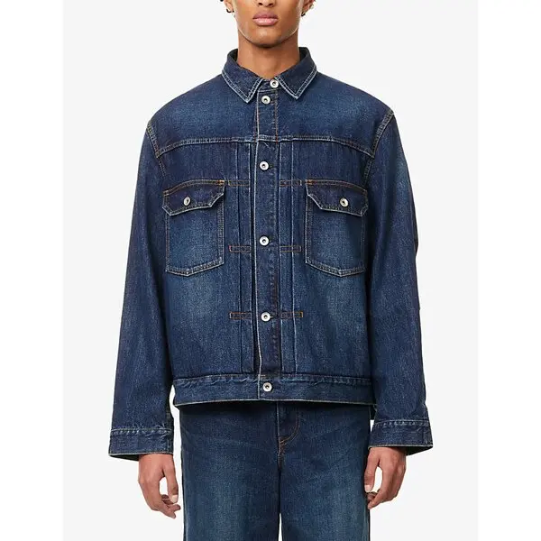 Sacai Panelled Long-sleeve Denim Jacket