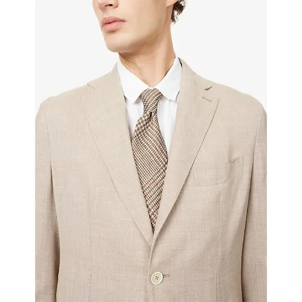 Eleventy Notch-lapel Patch-pocket Wool-blend Jacket