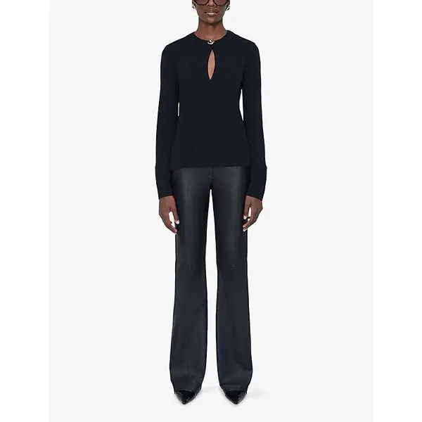 JOSEPH Fabiola Cut-out Long-sleeve Jersey Top
