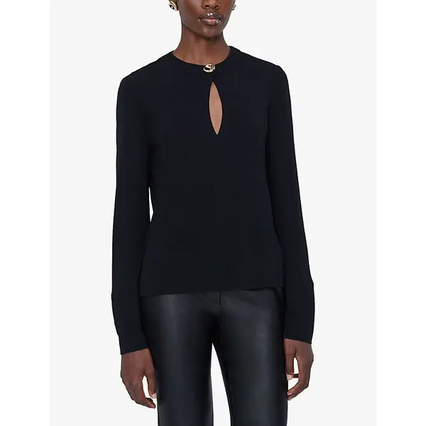 JOSEPH Fabiola Cut-out Long-sleeve Jersey Top