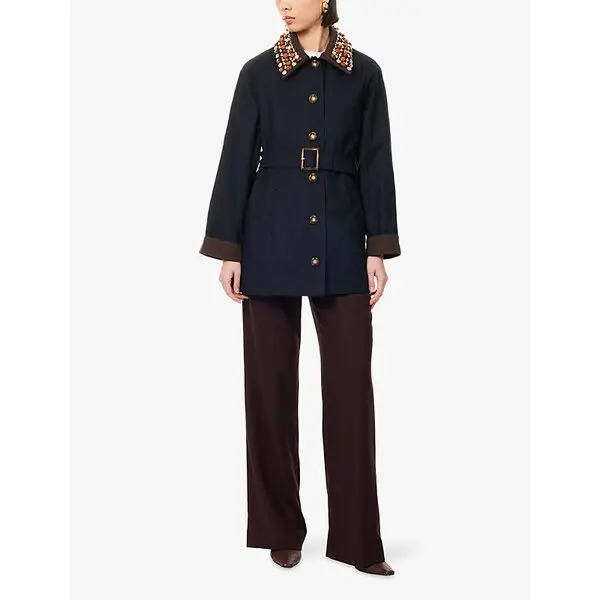 Veronica Beard Langham Belted Cotton-blend Coat