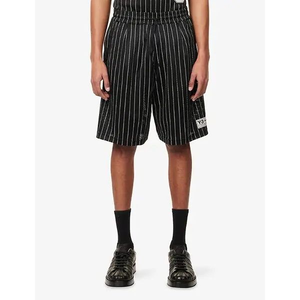 Y3 Logo-print Perforated Woven Sweat Shorts