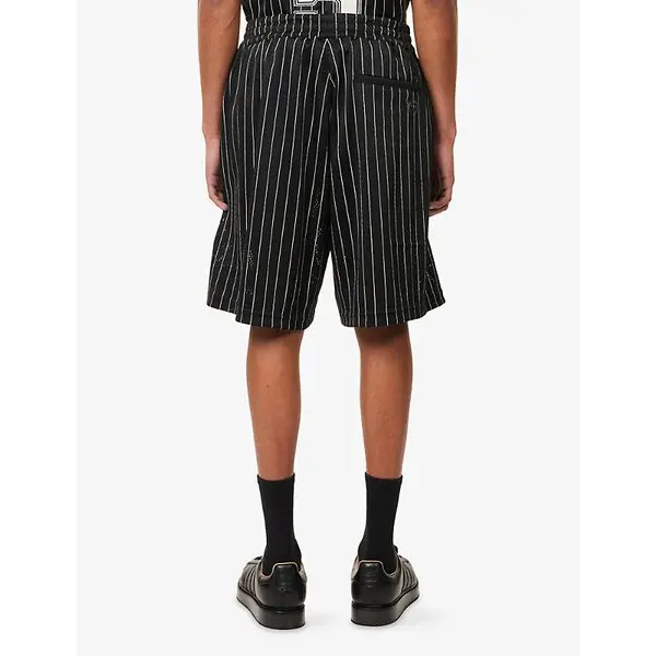 Y3 Logo-print Perforated Woven Sweat Shorts