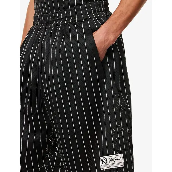 Y3 Logo-print Perforated Woven Sweat Shorts