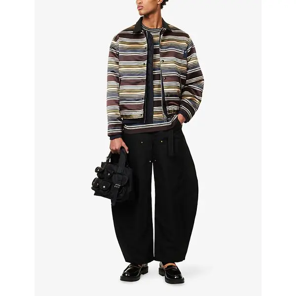 Sacai Horizontal Stripe Double-layer Woven Jacket