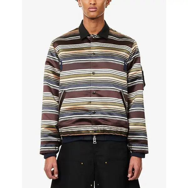 Sacai Horizontal Stripe Double-layer Woven Jacket