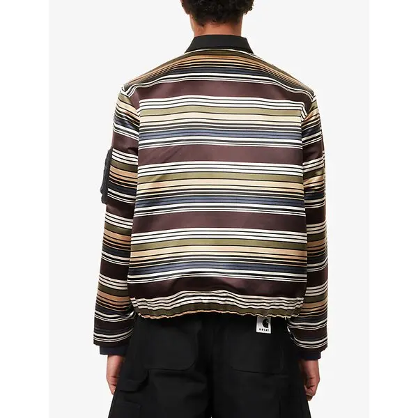 Sacai Horizontal Stripe Double-layer Woven Jacket