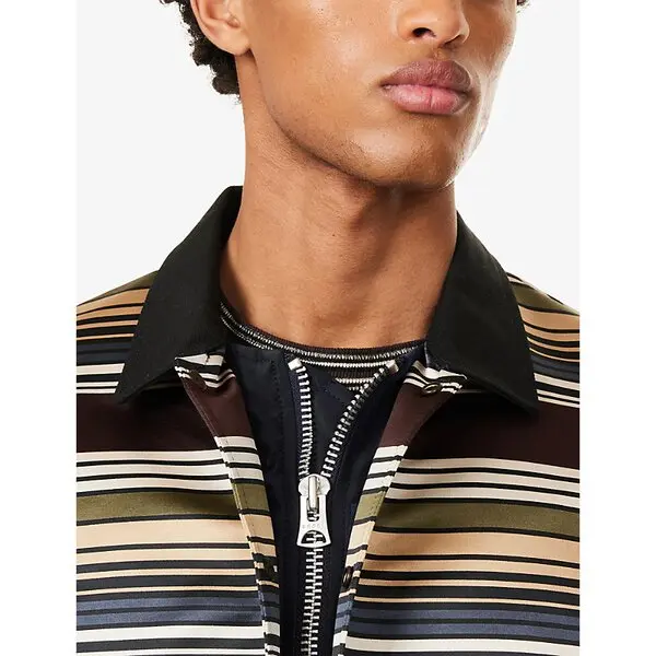 Sacai Horizontal Stripe Double-layer Woven Jacket