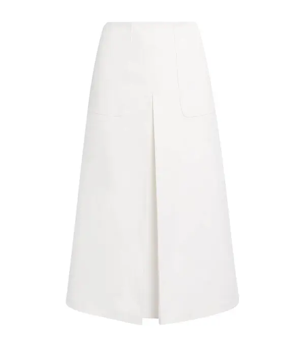 Lafayette 148 New York Cotton-blend Midi Skirt - White