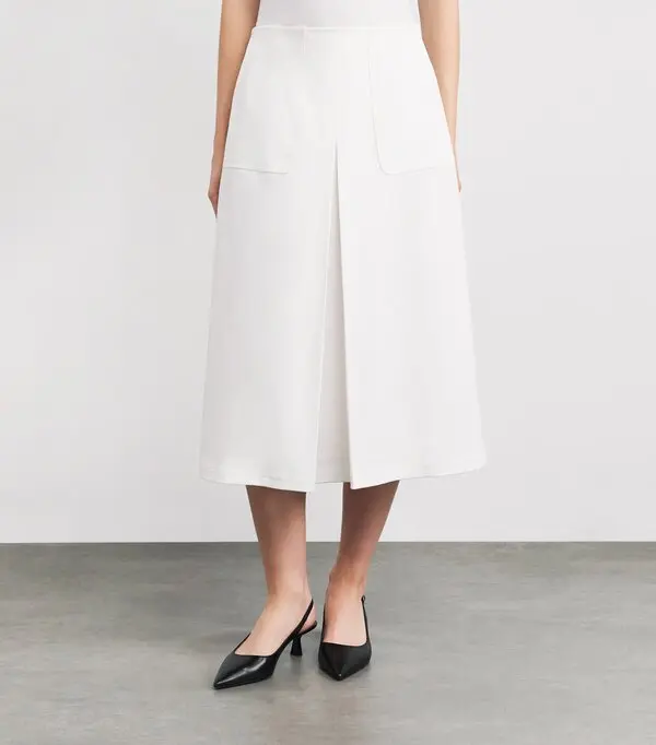 Lafayette 148 New York Cotton-blend Midi A-line Skirt