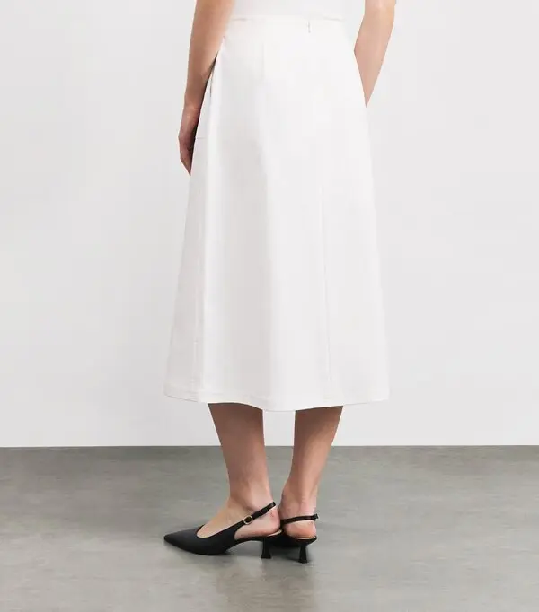 Lafayette 148 New York Cotton-blend Midi A-line Skirt