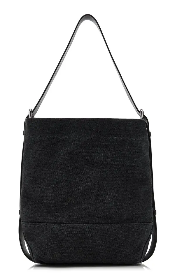 LEMAIRE Belted Tie-dye Cotton Canvas Small Tote - Black