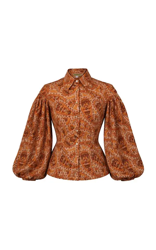 Lena Hoschek Ally Silk Blouse - Orange