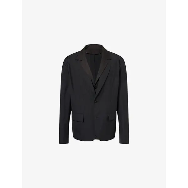 Sacai Chalk Stripe Double-collar Woven Blazer - Black