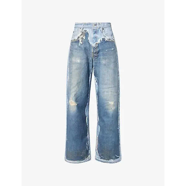 Acne Studios 1981 L'oeil Skeleton Wide-leg Denim Jeans - Mid Blue